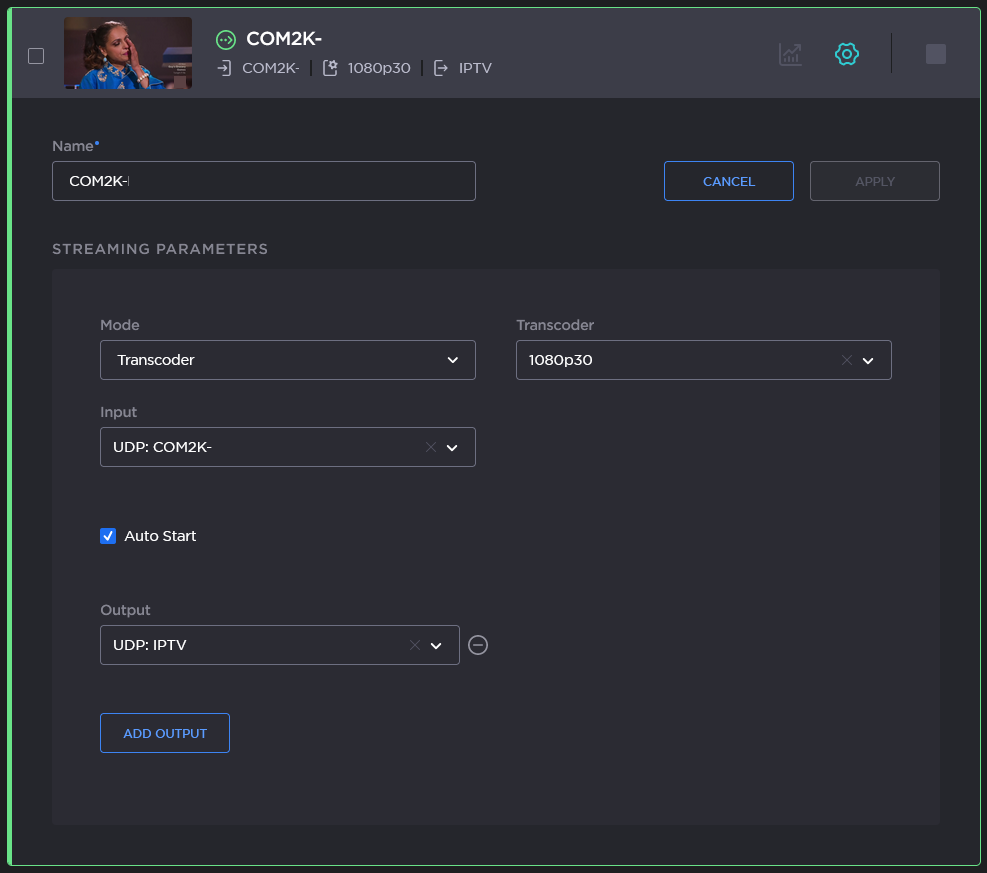 Configuring Stream Parameters