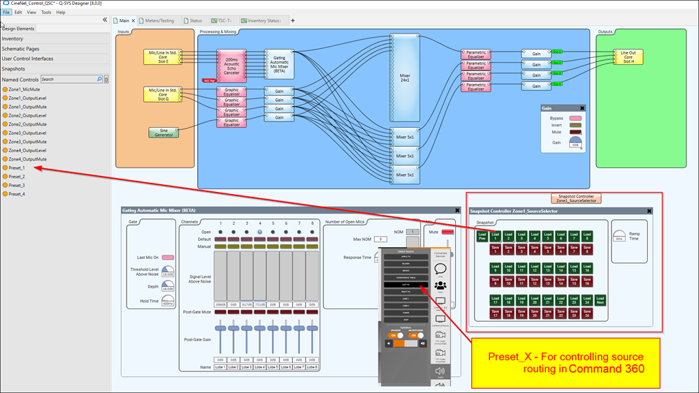 Advanced QSYS Audio Settings