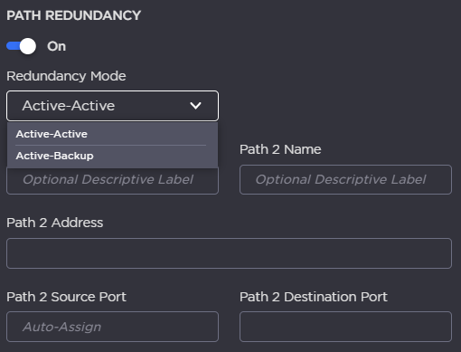 Configuring SRT Path Redundancy