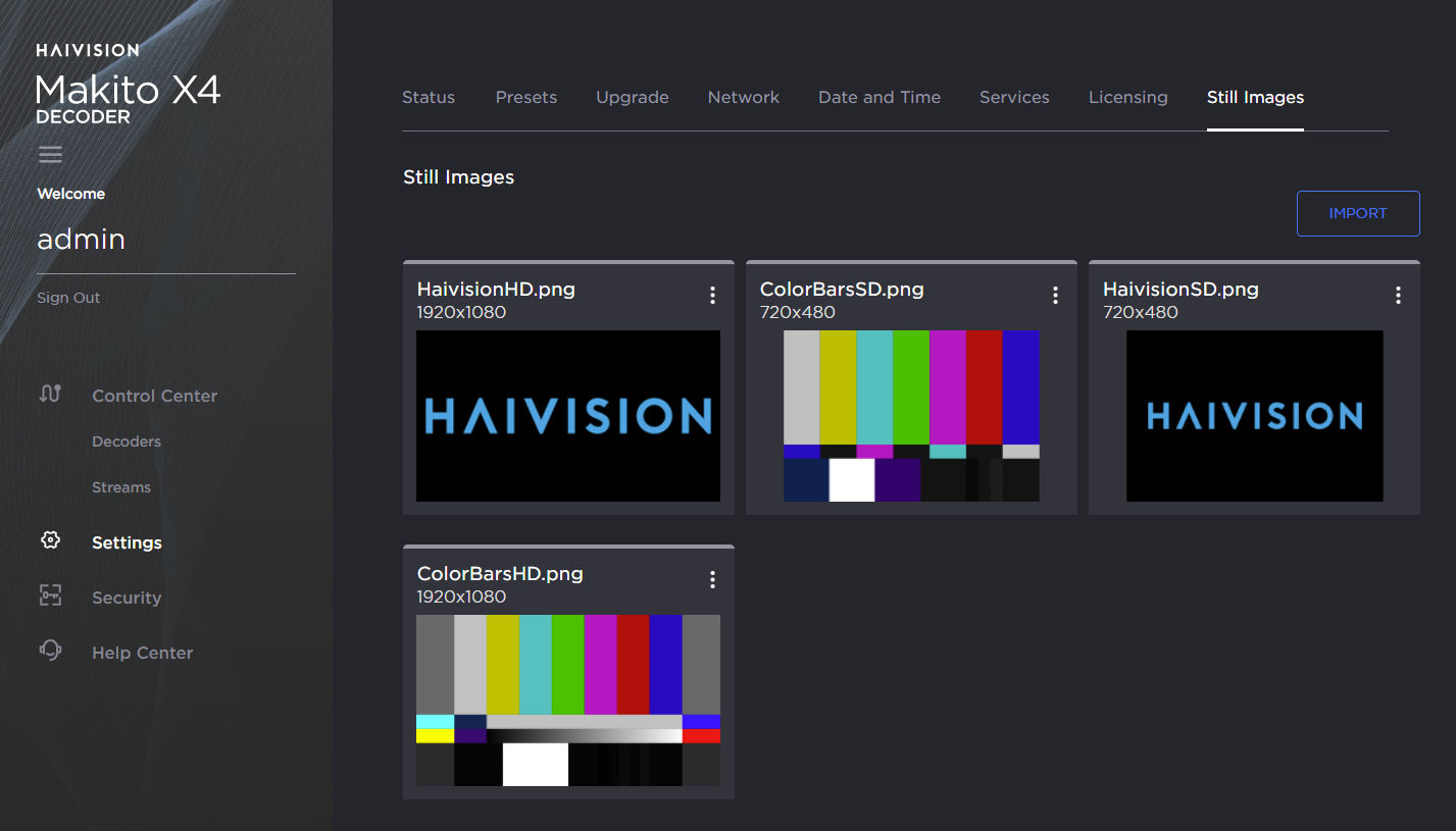 Configuring Still Image Streaming