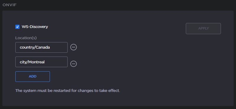 Enabling ONVIF Support