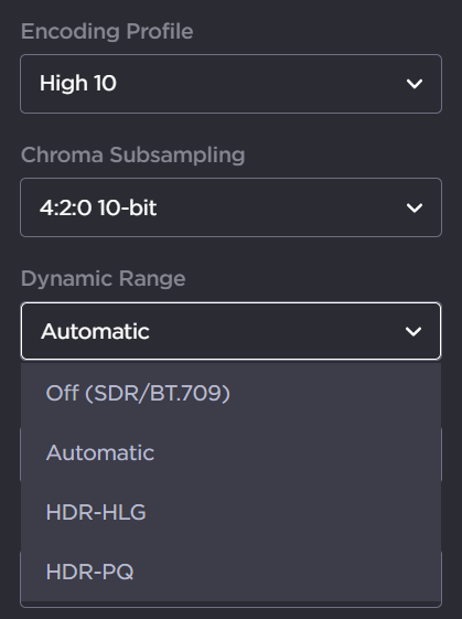 Video Encoder Settings