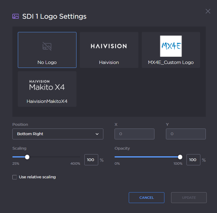 Configuring Logo Overlays