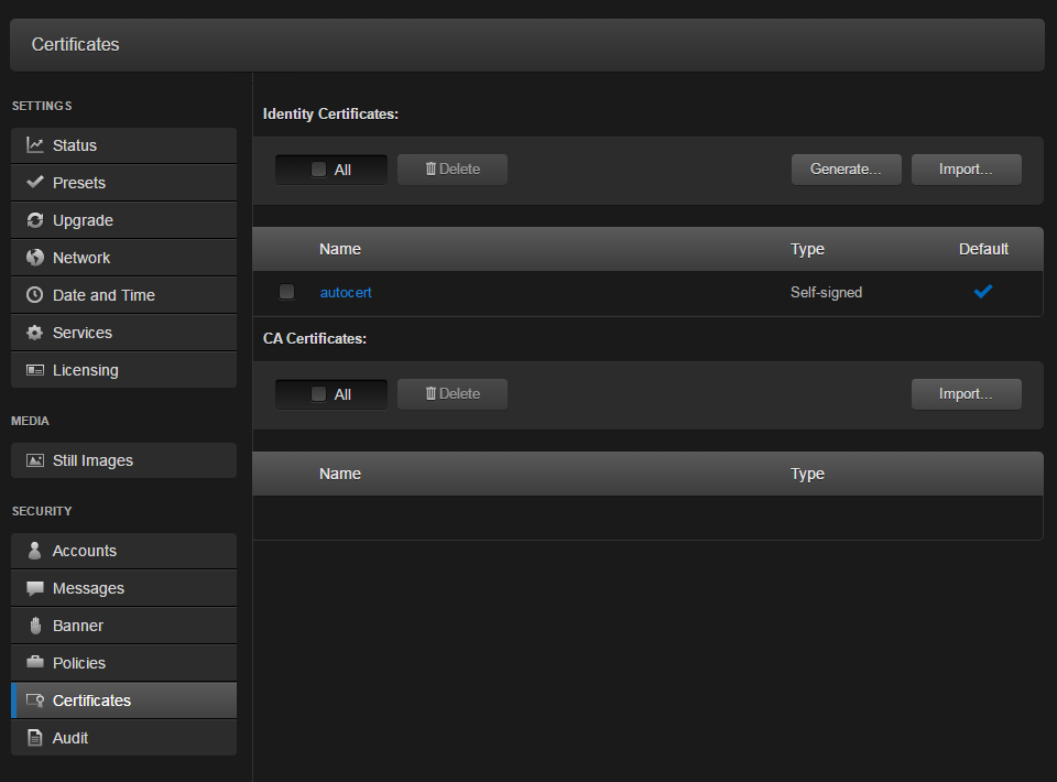 Managing Certificates