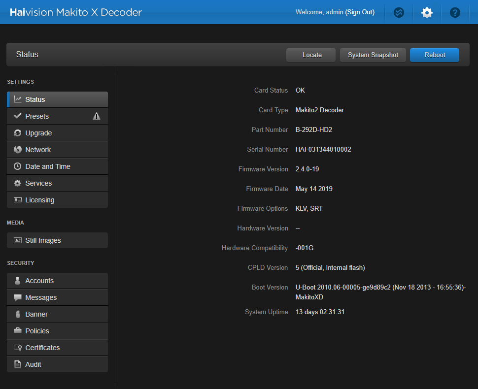 Viewing System Status Information