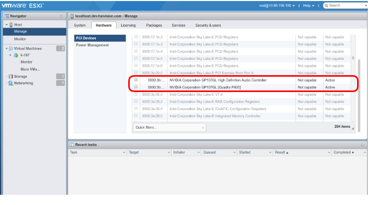 Enabling Hardware Pass-through on the Host