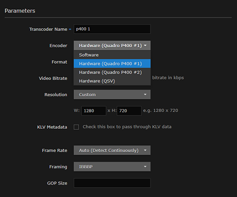 Configuring Transcoder Parameters