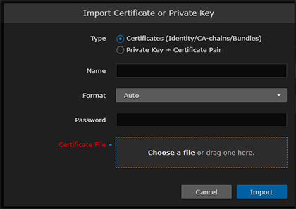 Importing a Certificate