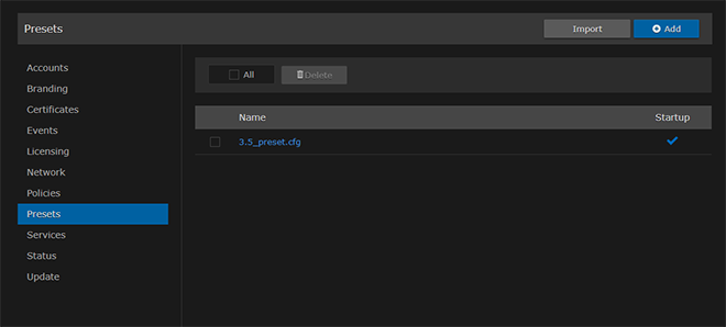 Saving and Loading Presets
