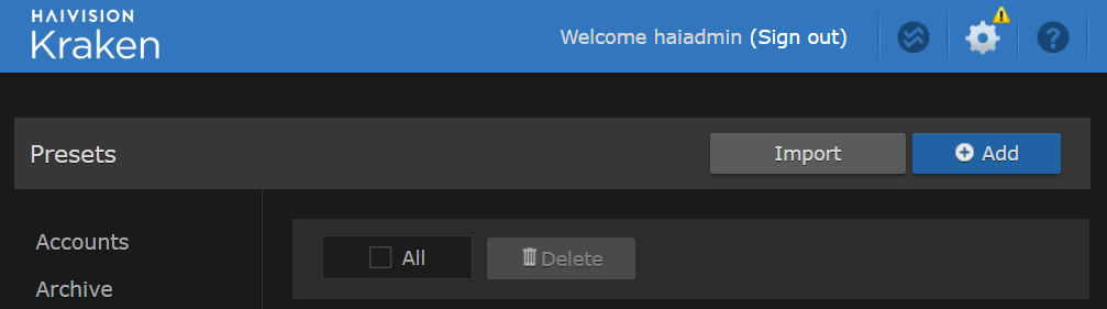 Saving and Loading Presets