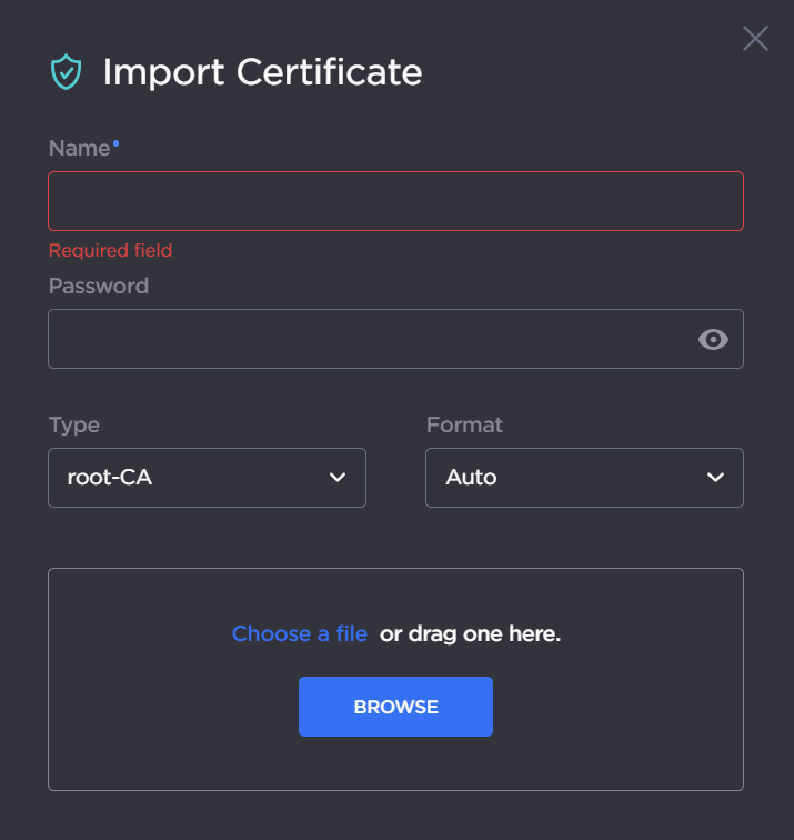 Importing a Certificate
