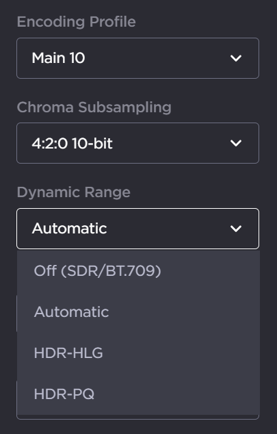 Video Encoder Settings