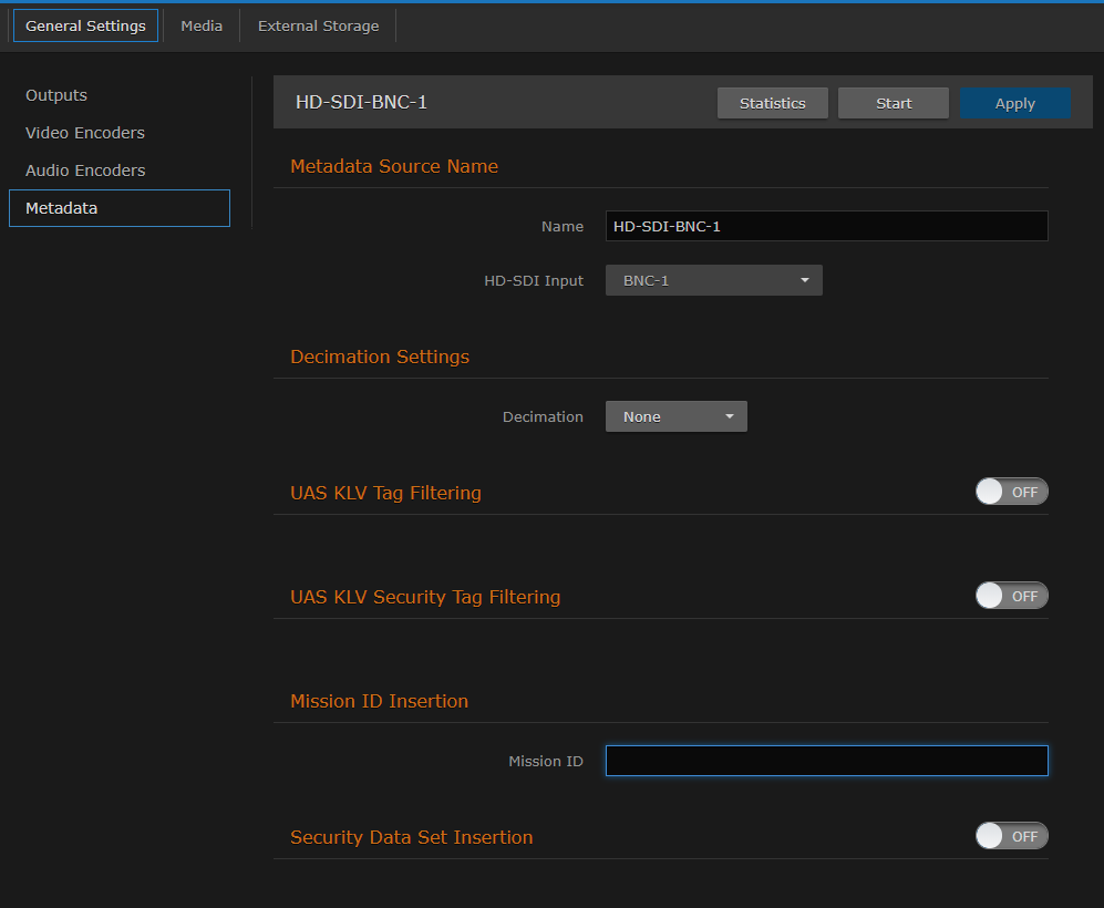 Mission ID/Security Data Set Insertion