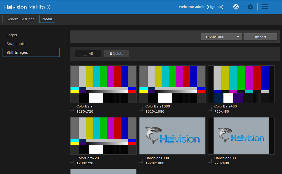 Configuring Still Image Streaming