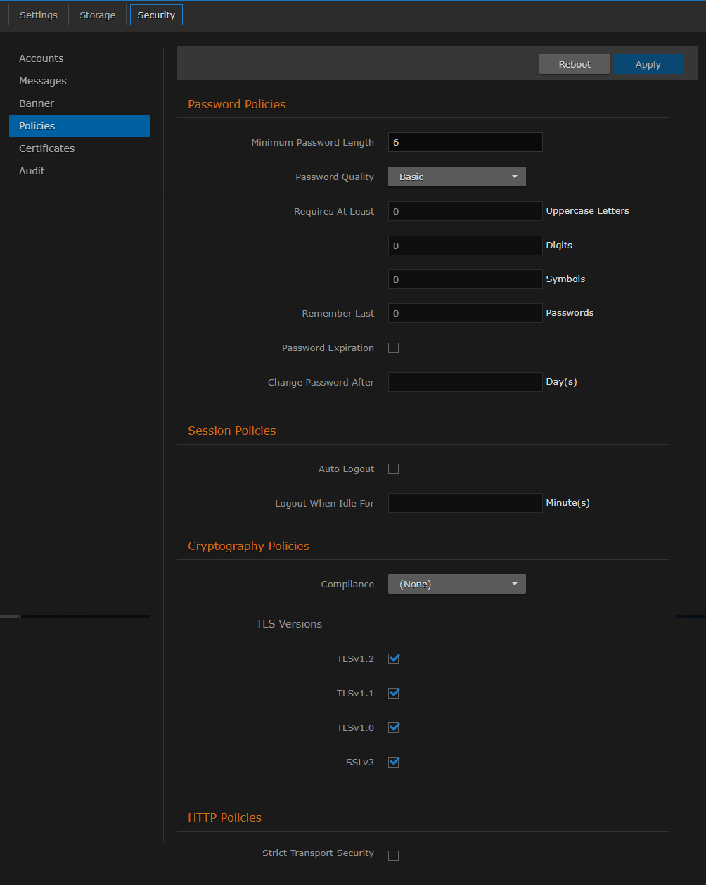 Managing Security Policies