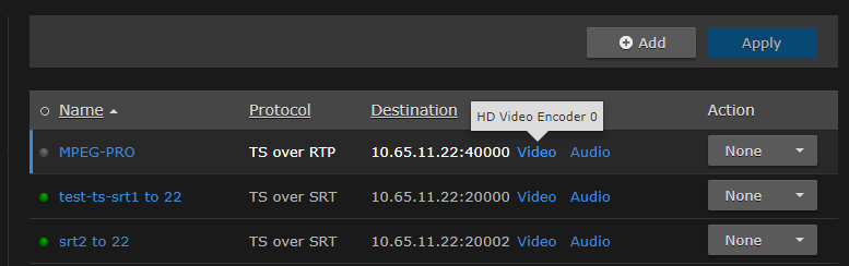 Configuring Streaming Outputs