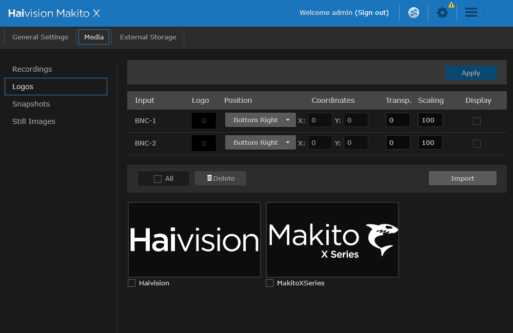 Configuring Logo Overlays