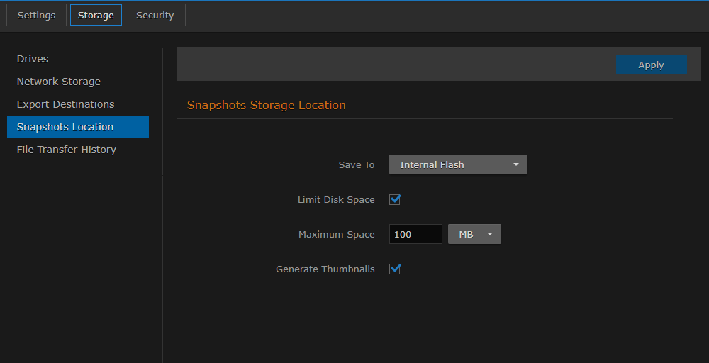 Managing Snapshot Storage Locations