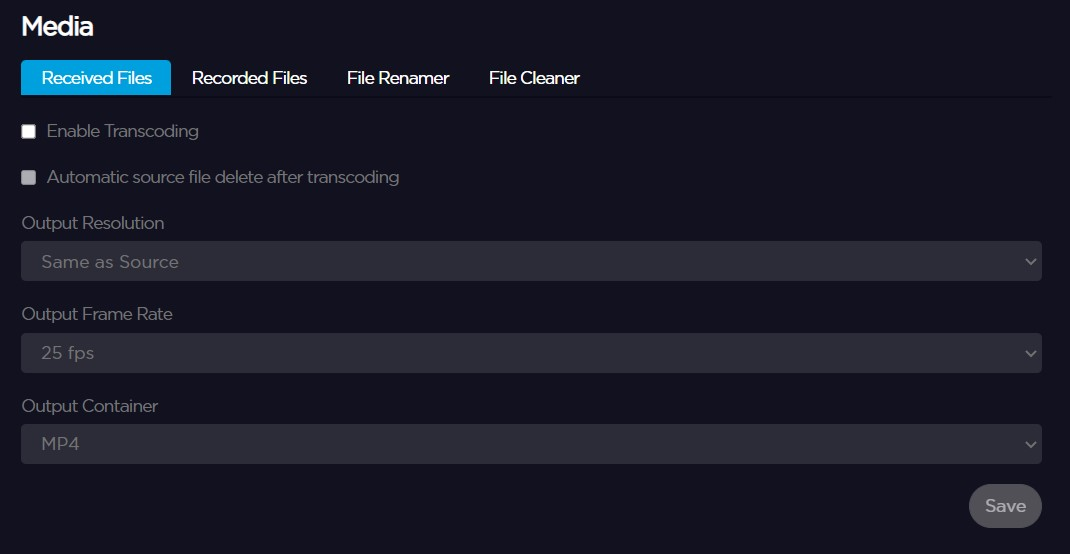 Configuring the Media Transcoder