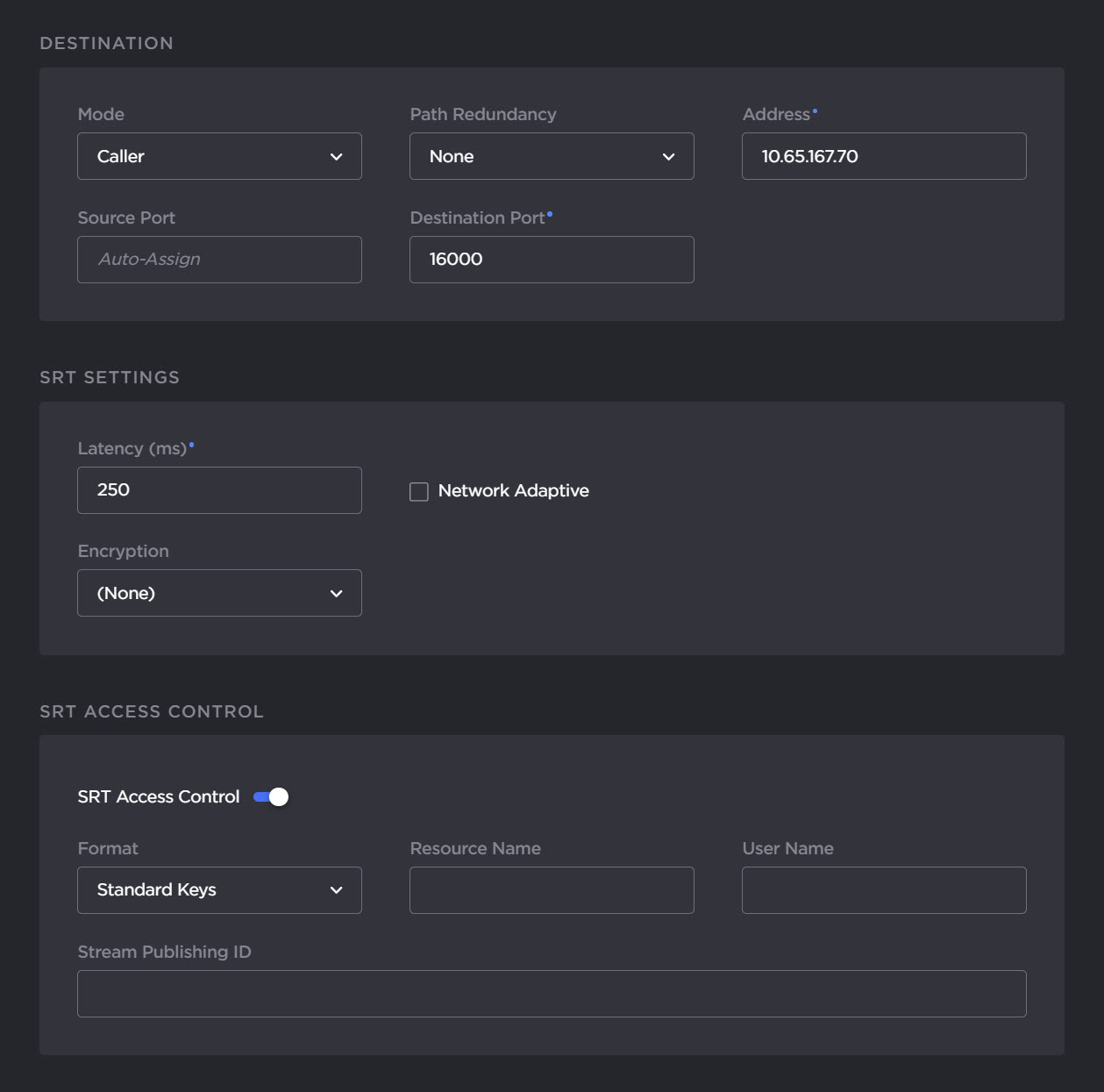 Configuring Secure Reliable Transport (SRT)