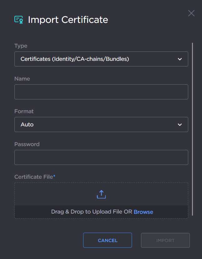 Importing a Certificate