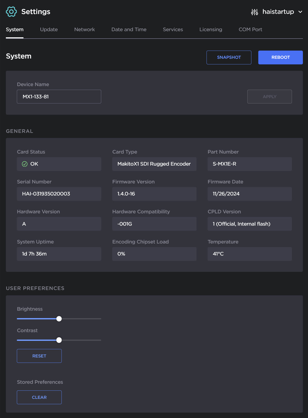 Viewing System Status Information