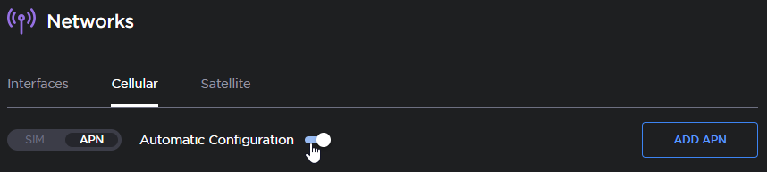 Enabling/Disabling the Automatic APN Configuration