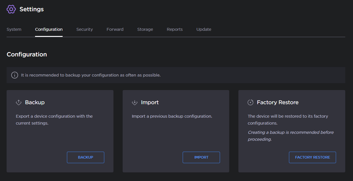 Restoring Factory Settings