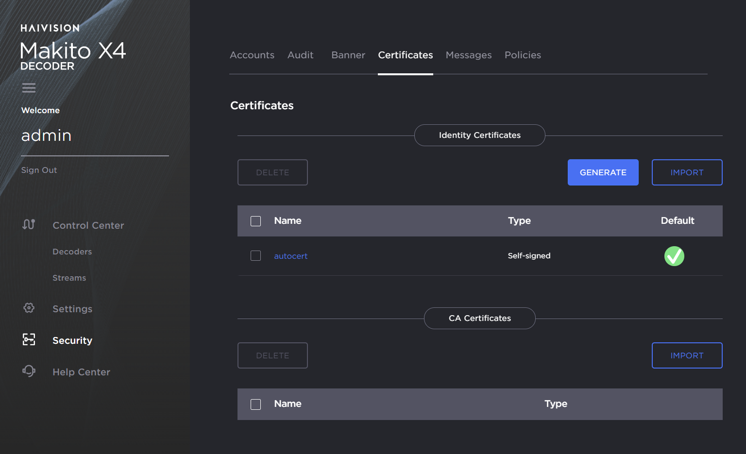 Generating a Certificate