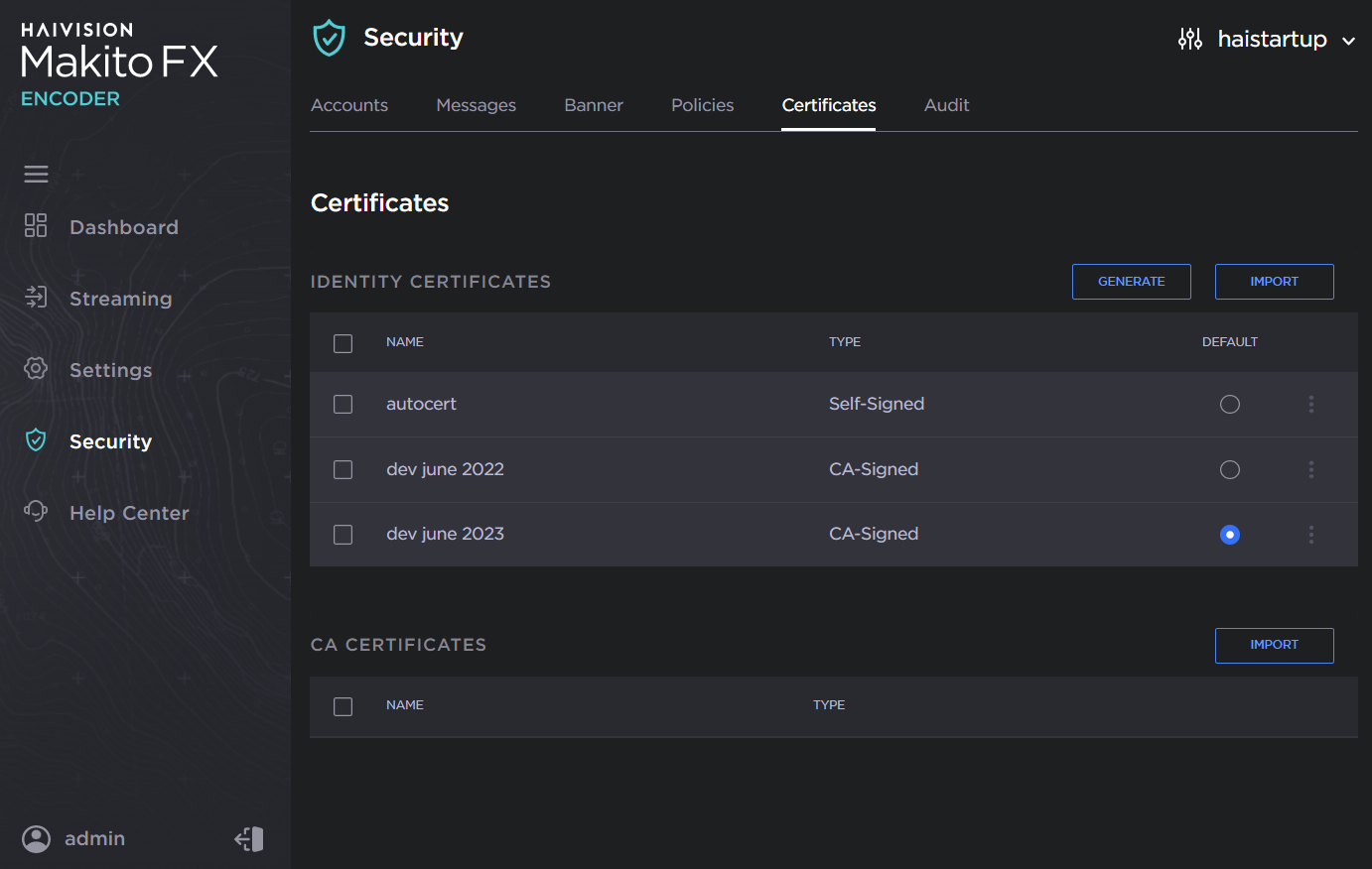 Generating a Certificate