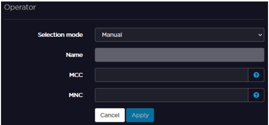 Manually Selecting a Cellular Operator