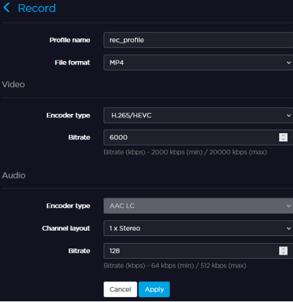 Adding a Record Profile