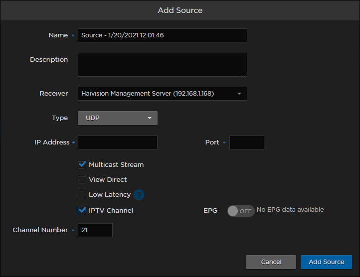 Adding and Editing Sources