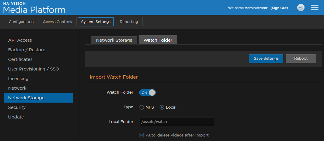 Configuring Watch Folders