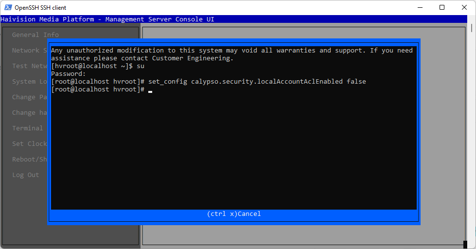 Disabling Web UI Block via SSH