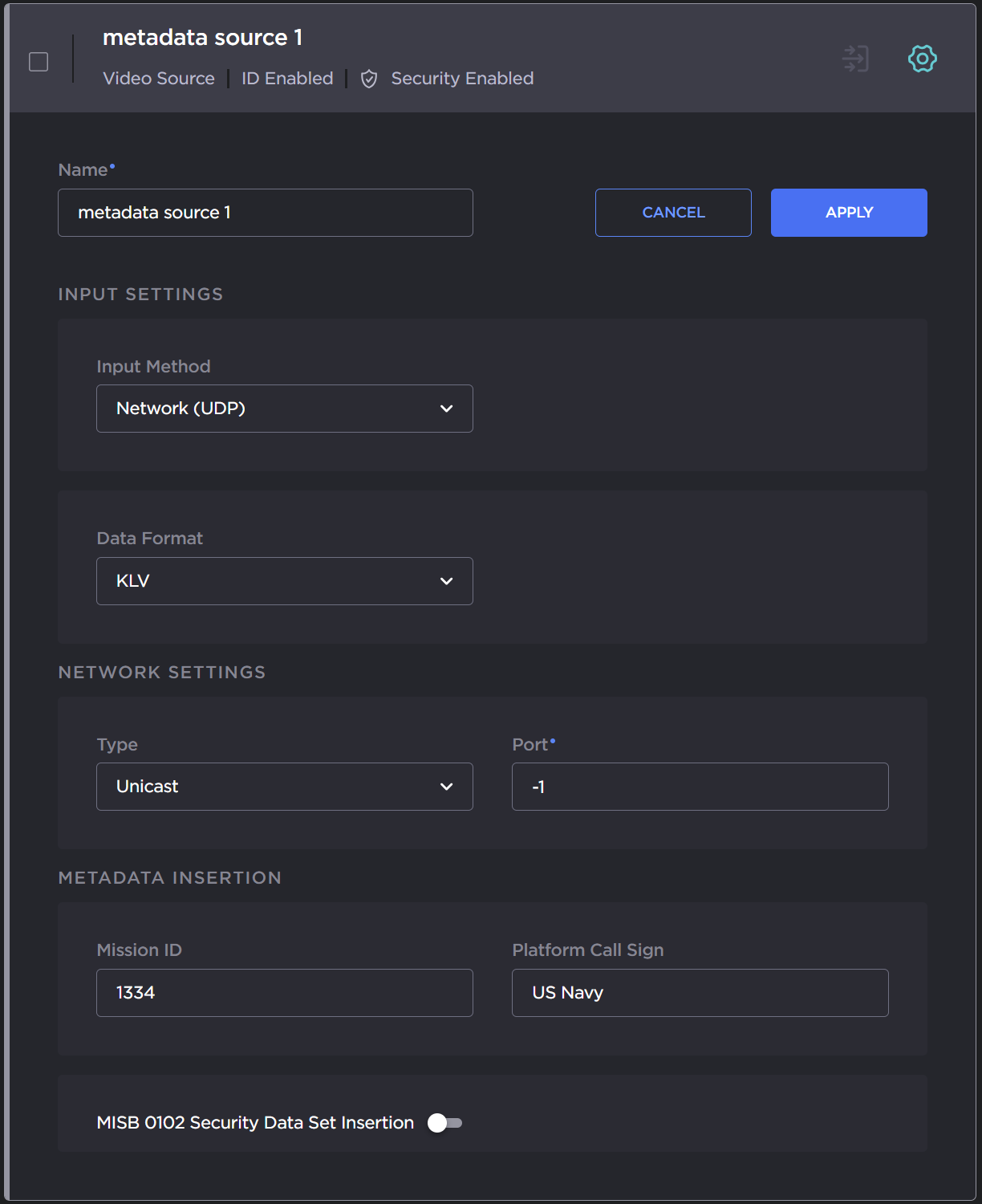 Configuring Metadata Parameters