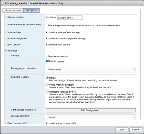 Configuring the Kraken Virtual Machine