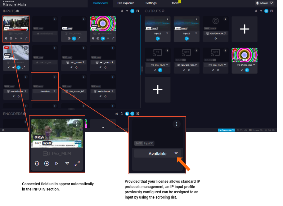 Configuring StreamHub Inputs