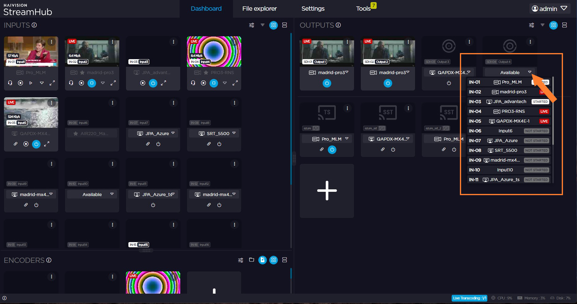 Connecting an Input to an Output