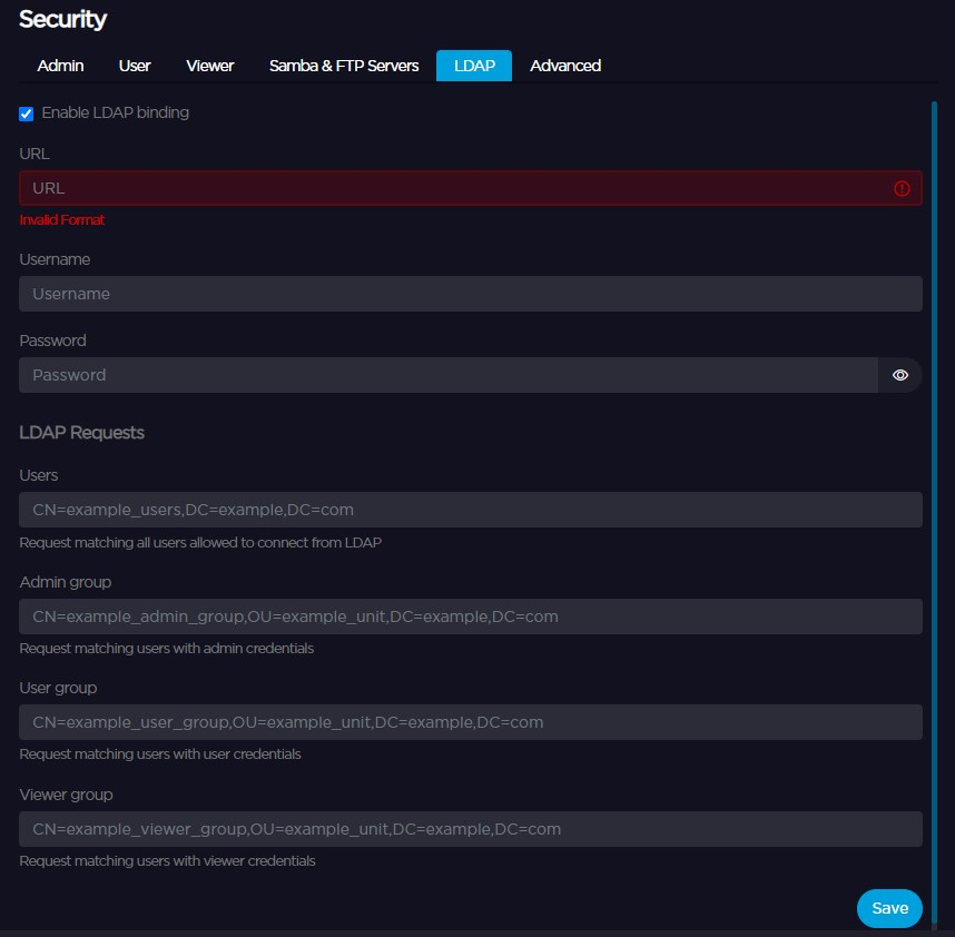 Managing External Authentication through LDAP